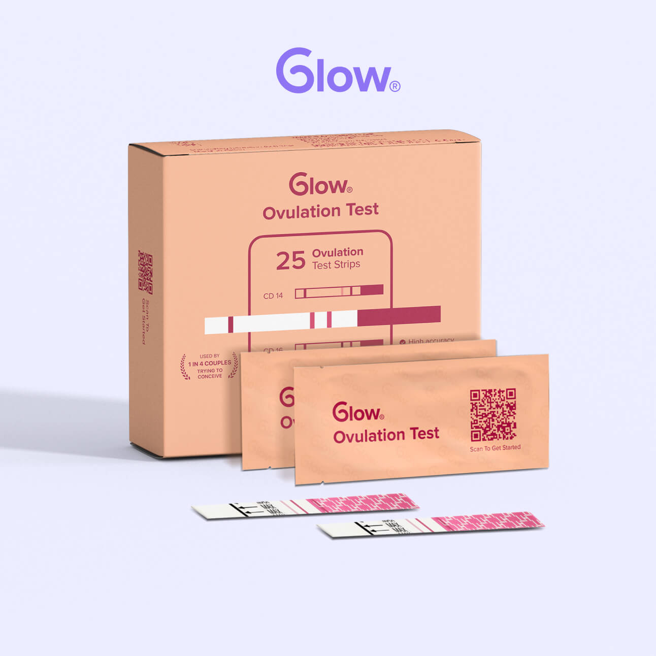 Glow Ovulation Test Strips (25 Ct) | Easy Use, High Accuracy - Glow